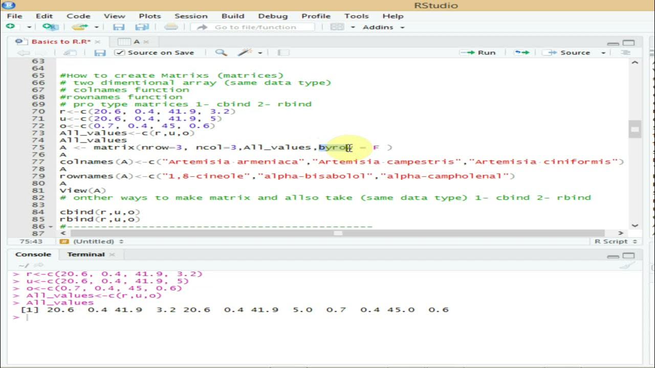 1.3How to create Matrix and Cbid ,Rbind - YouTube