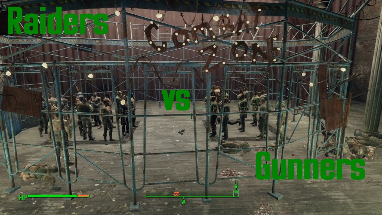 Fallout 4 Combat Zone: Raiders vs Gunners - YouTube