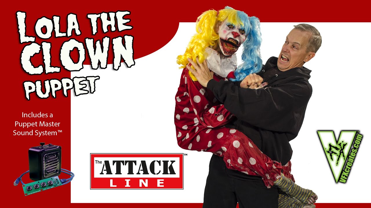 Lola The Clown Puppet - VFX Attack Line Puppets for the Haunt and ...