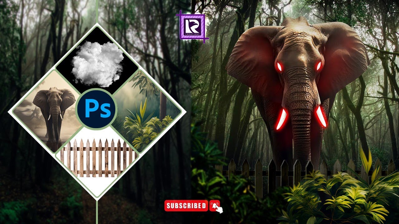 Fast Photo Manipulation | Elephant on the Jungle | R12 Creationz - YouTube