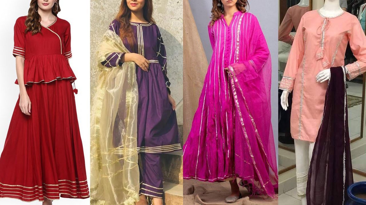 Latest Gota Work Dresses 2021 Gotta Patti Frock Design Gota Work Dress ...