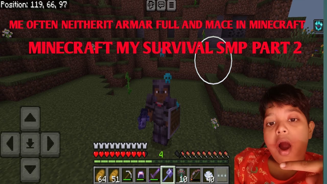 MY SURVIVAL SMP PART 2 ME OPTEN NETHERITE ARMOUR FULL AND MACE IN ...