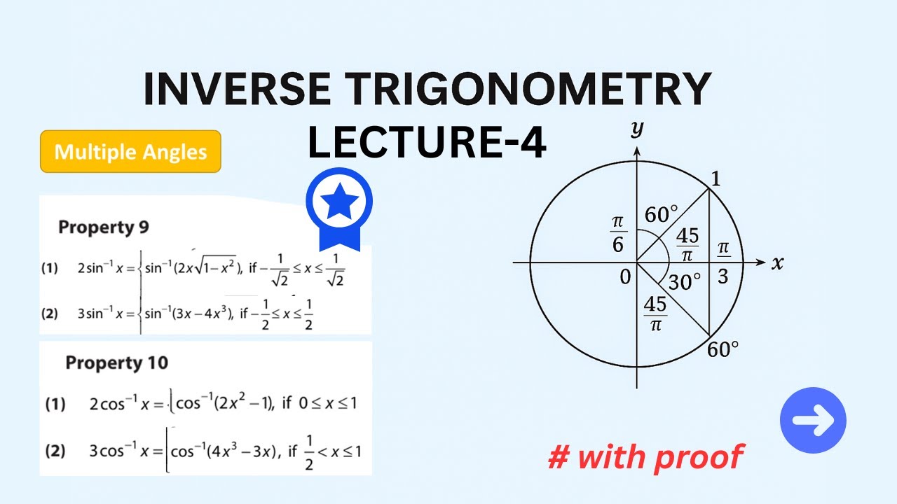 Inverse Trigo Masterclass | Proof of Properties 9 & 10 (sin⁻¹ & cos⁻¹ ...