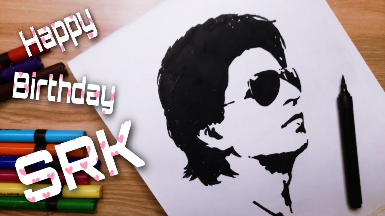 SRK Drawing in 5 minutes | Tribute to Shahrukh Khan HBD | SRK ...