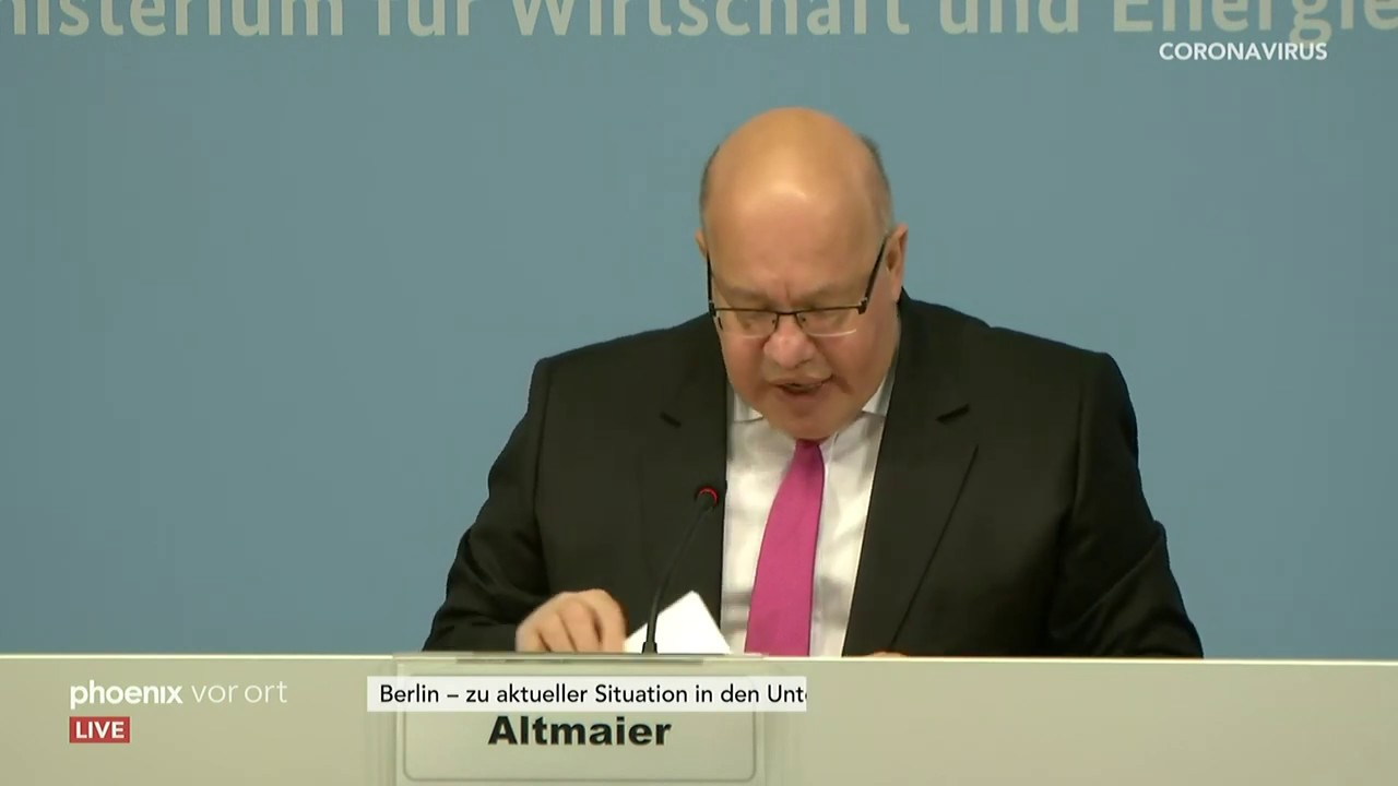 Peter Altmaier zur aktuellen Situation in den Unternehmen - YouTube