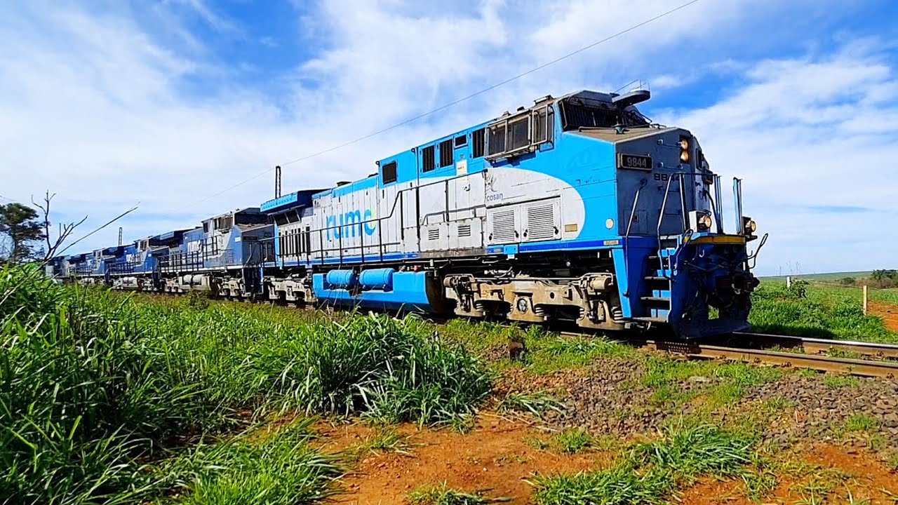 trem rumo com 7 locomotivas - YouTube