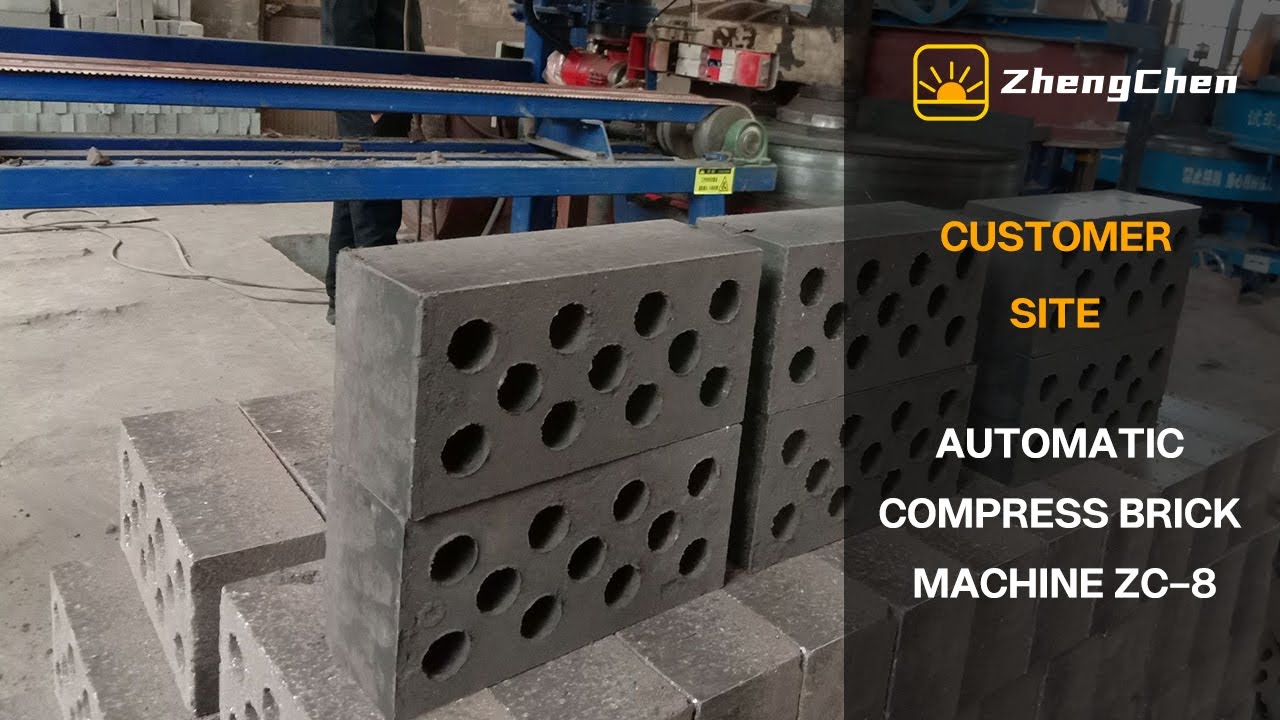 ZC-8 automatic flyash brick soil brick making machine - YouTube