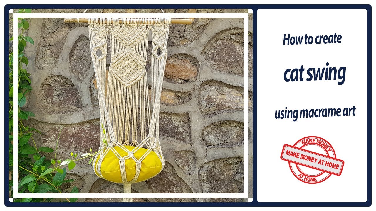 macrame tutorial: cat swing | (2021 design) - YouTube