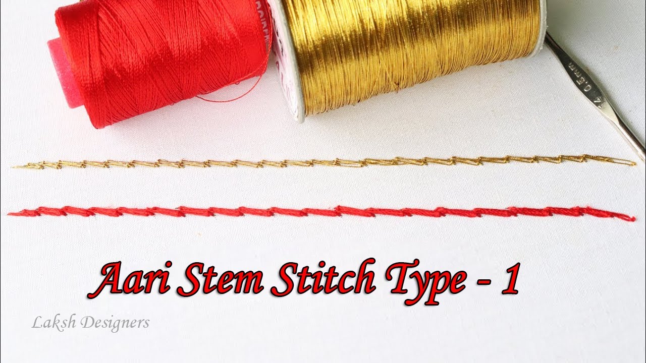 aari stem stitch for beginners | aari work basic online free class for ...