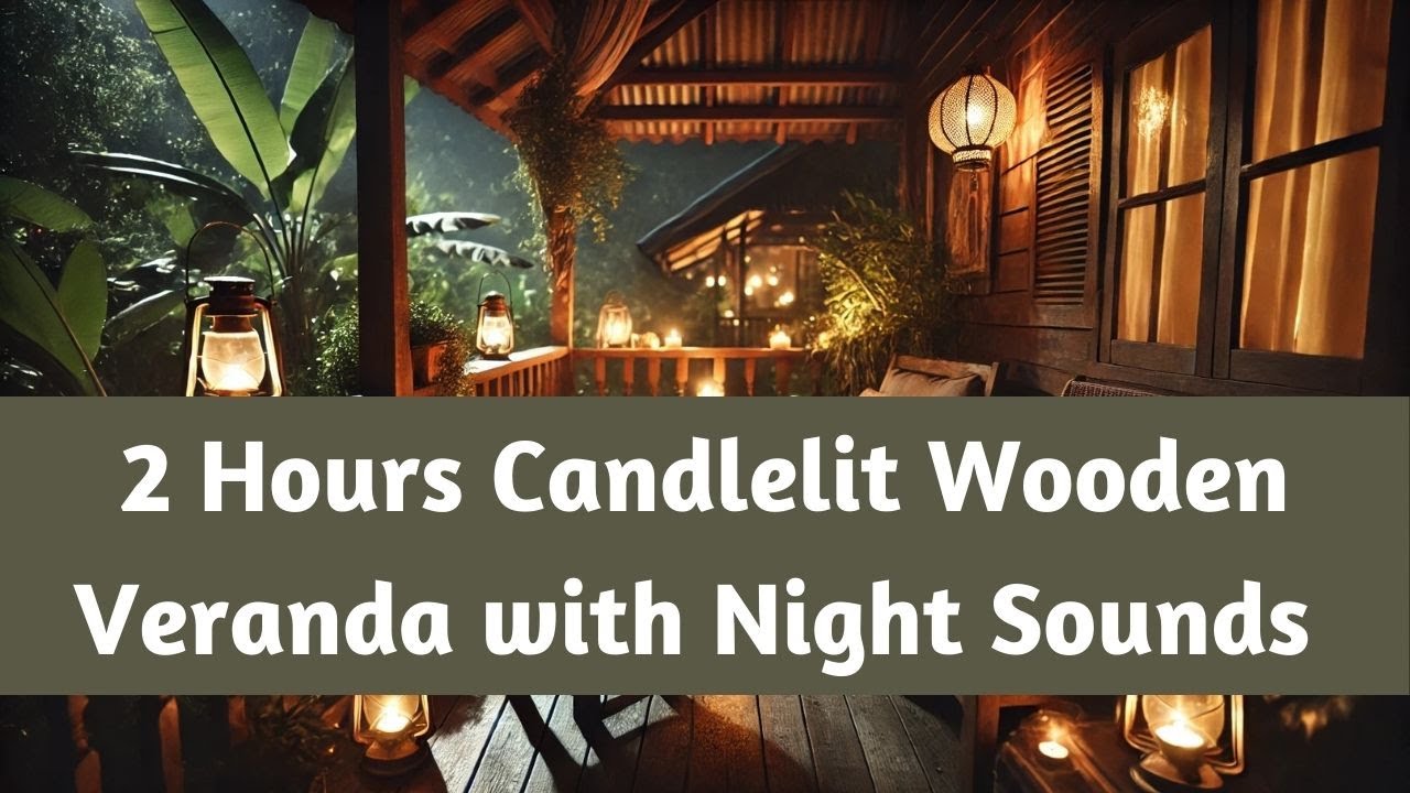 Candlelit Wooden Veranda with Night Sounds - YouTube