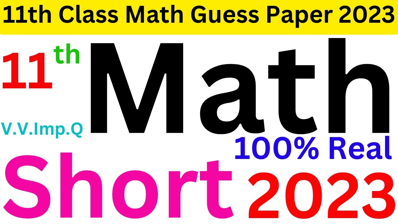 1st Year Math 100 Most Important Short Question 2023 | 11th Class Math ...