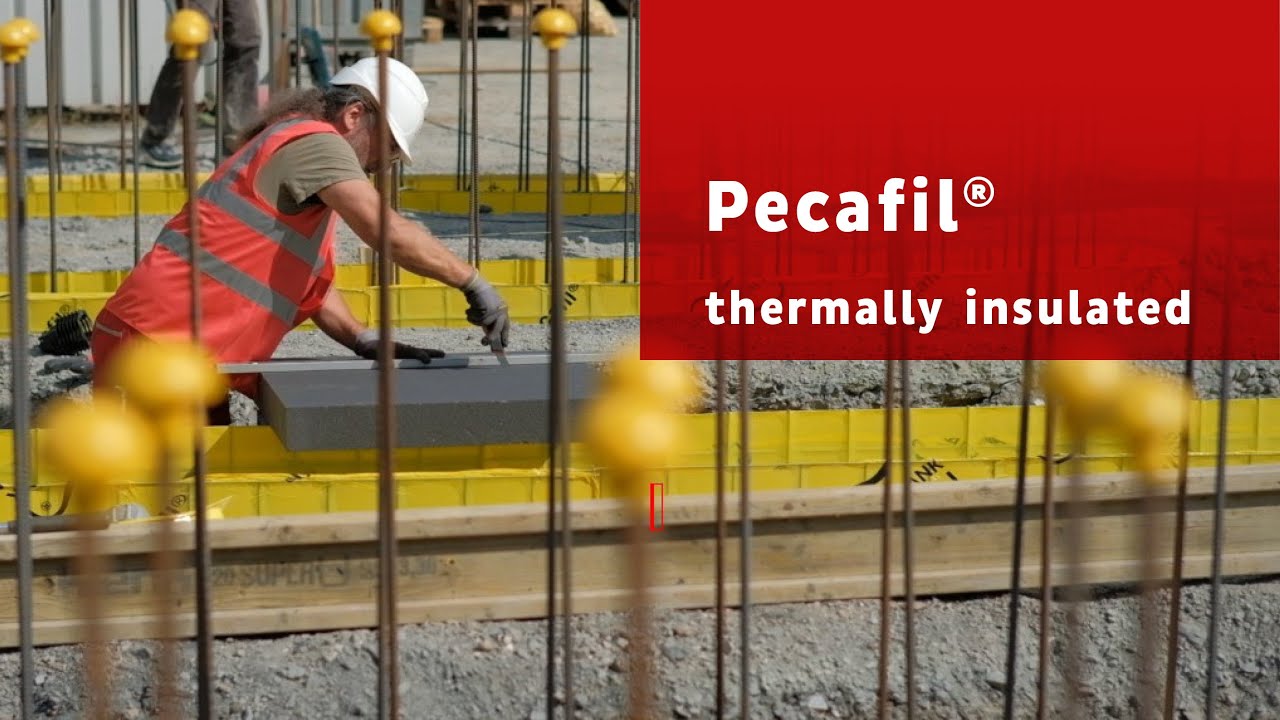 Thermally insulated foundation formwork with Pecafil® - YouTube