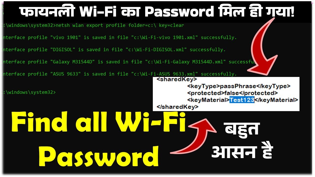 How To Find All WiFi Passwords In Windows PC & Laptop using cmd ...