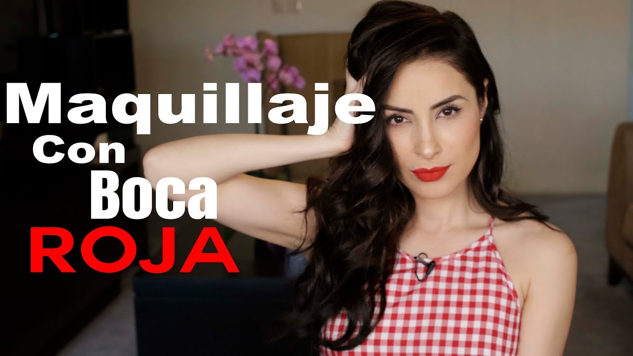Maquillaje Con Boca Roja - YouTube
