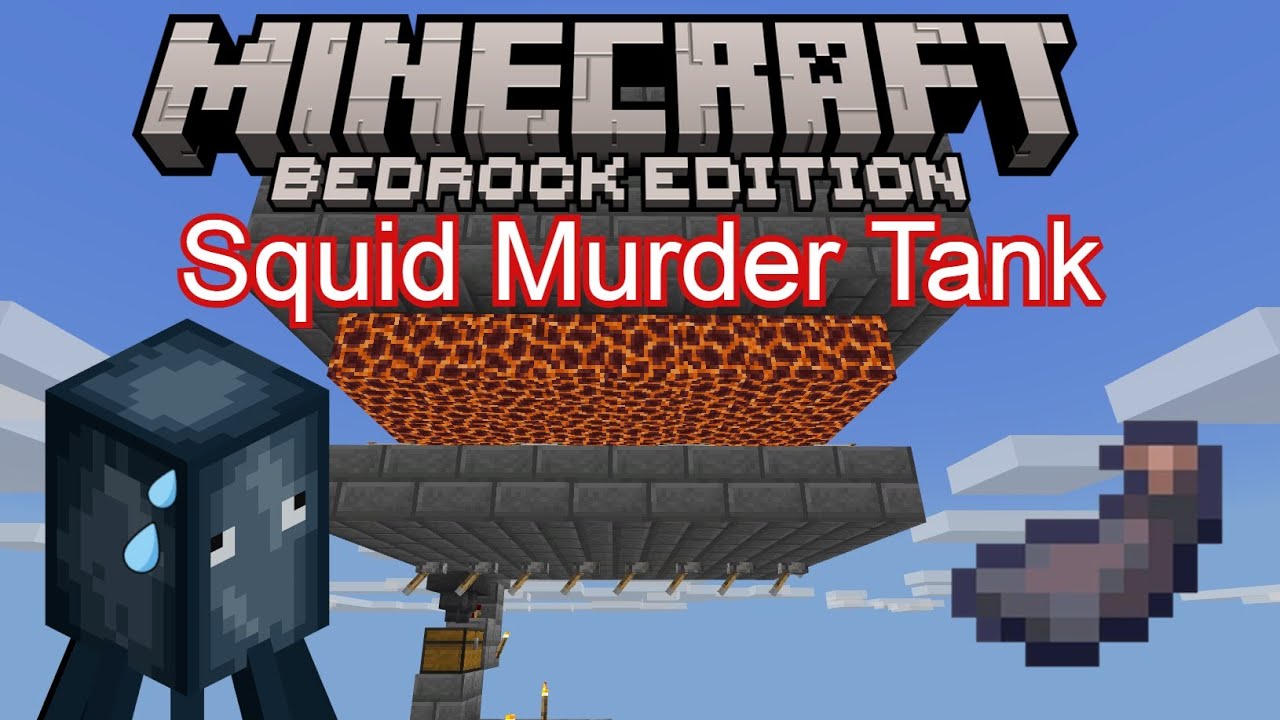 AFK Squid Ink Farm Minecraft Bedrock 1.20 (MCPE/Xbox/PS4/Nintendo ...
