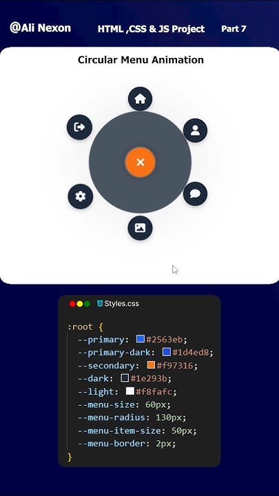 Expanding Circular Menu Animation | HTML, CSS & JavaScript Part_7 - YouTube