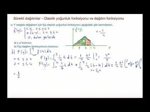 35) Olasılık - Sürekli dağılımlar - Olasılık yoğunluk fonksiyonu ve dağılım fonksiyonu örnekler
