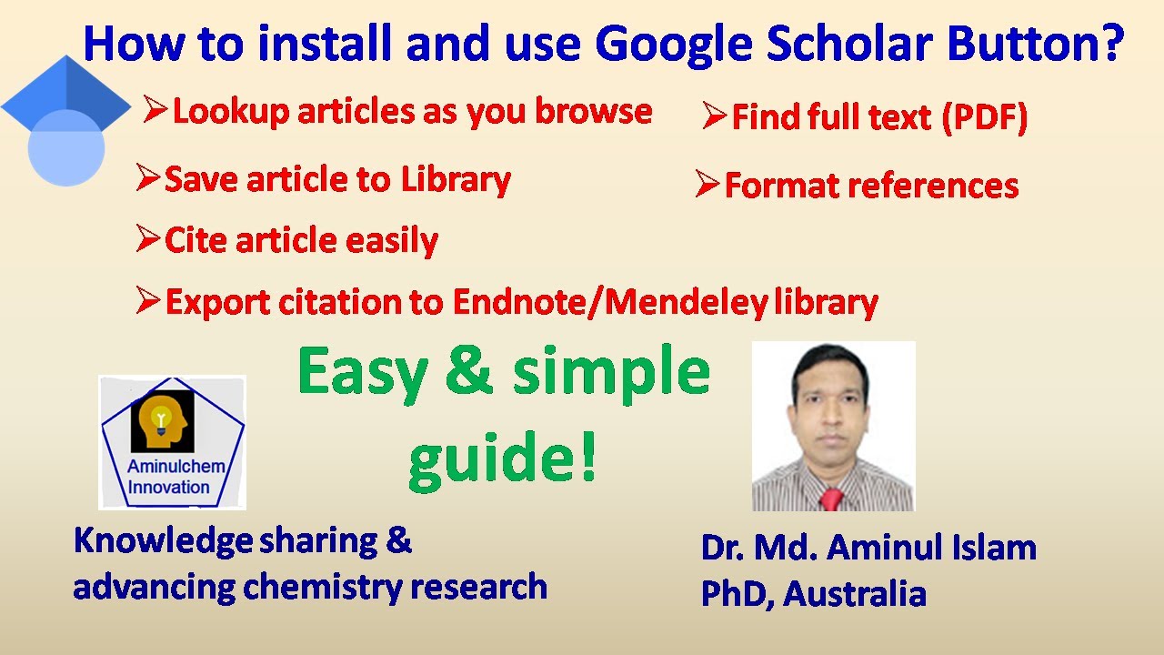 How to use Google Scholar Button - YouTube