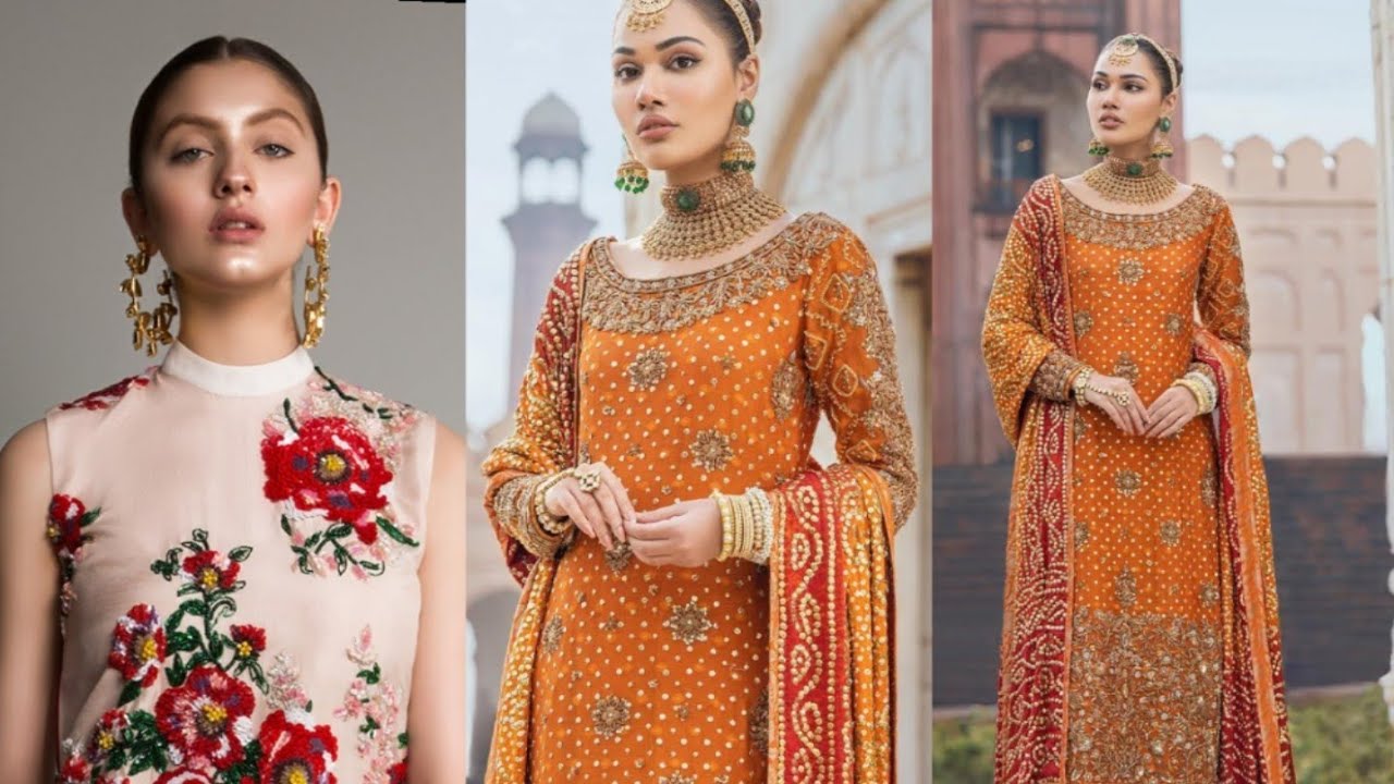 Traditional HandWork Chunri Mukesh Dresses | Nikkah Wedding Wear ...