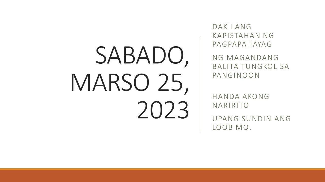 Mga Pagbasa para sa March 25, 2023 Tagalog Bible Reading - YouTube