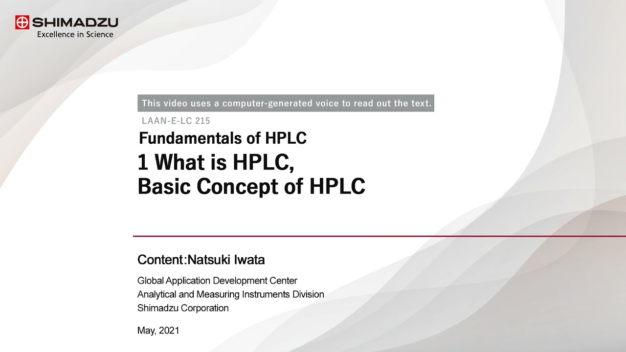 Fundamentals of HPLC 1.What is HPLC? - YouTube