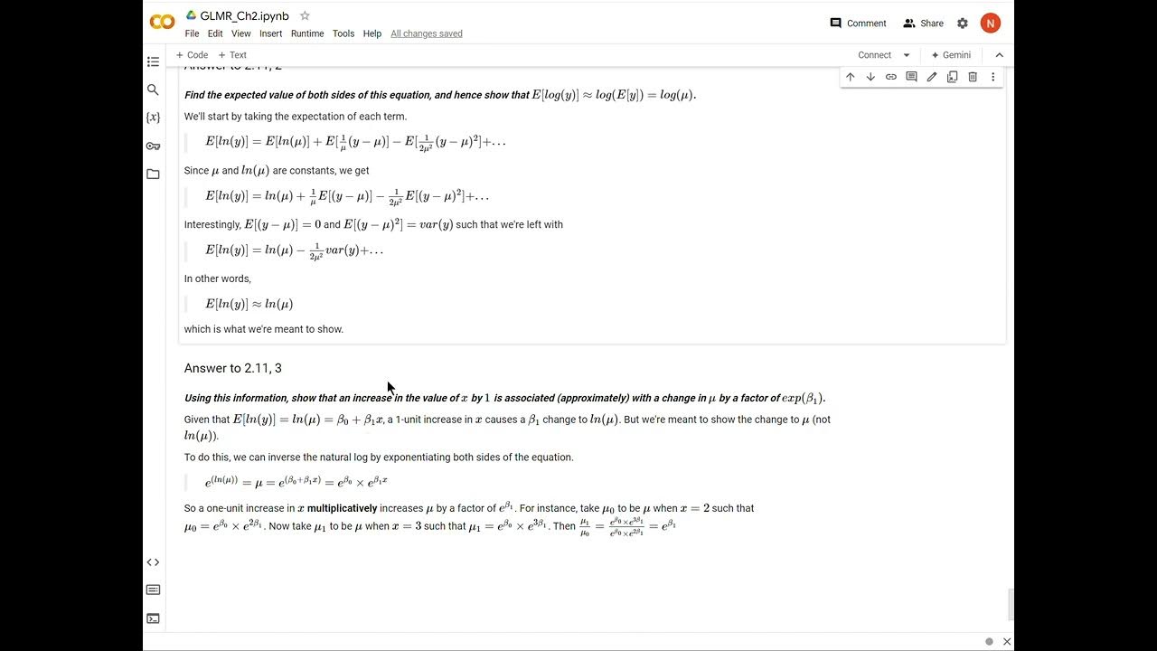 Generalized Linear Models w/ Examples in R, Solution to Problem 2.11 - YouTube
