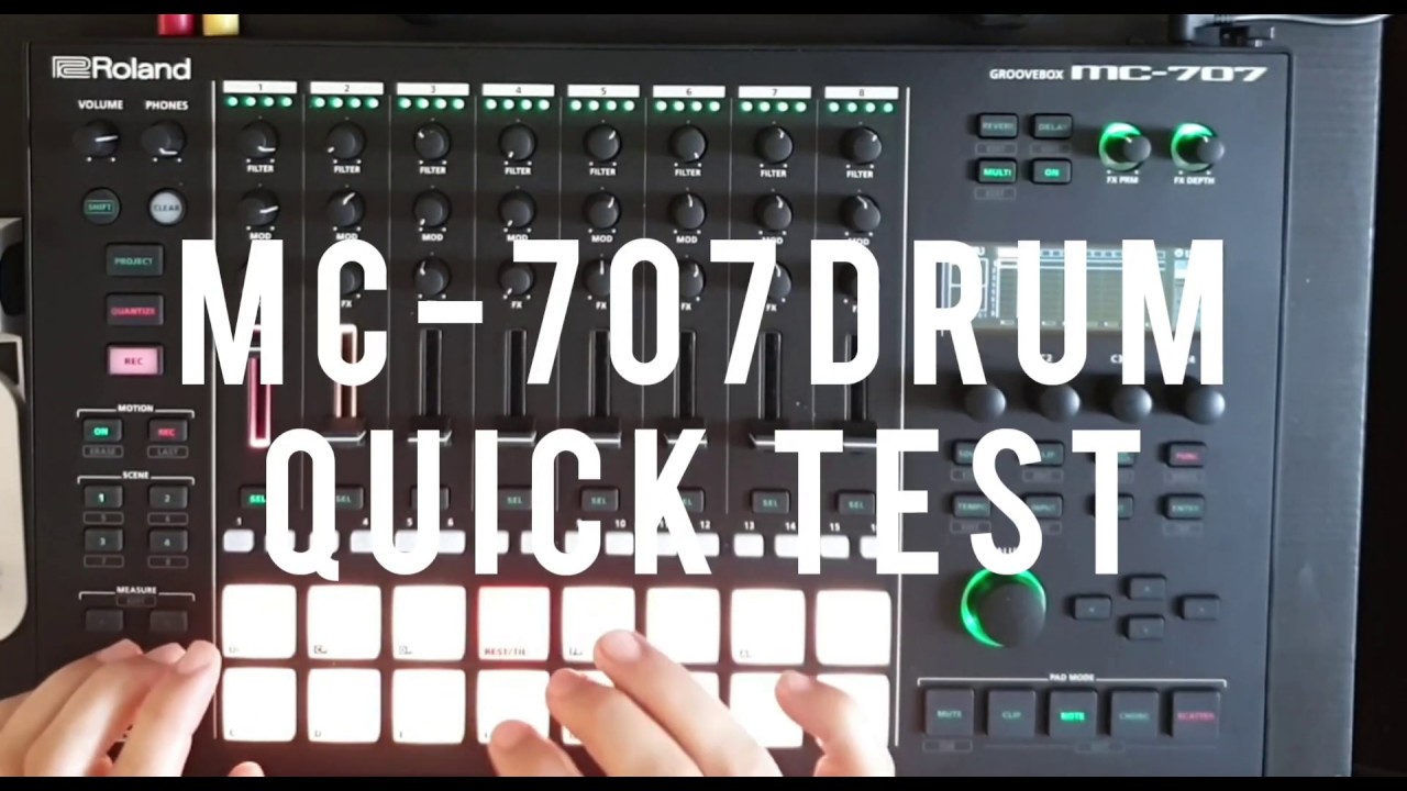 1st test with the Drum Machine part of the Roland MC 707 - YouTube