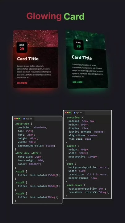 How To Create A Card New Style Html Css And Javascript Coding Mouse Hover Rotate Mkchohan Short