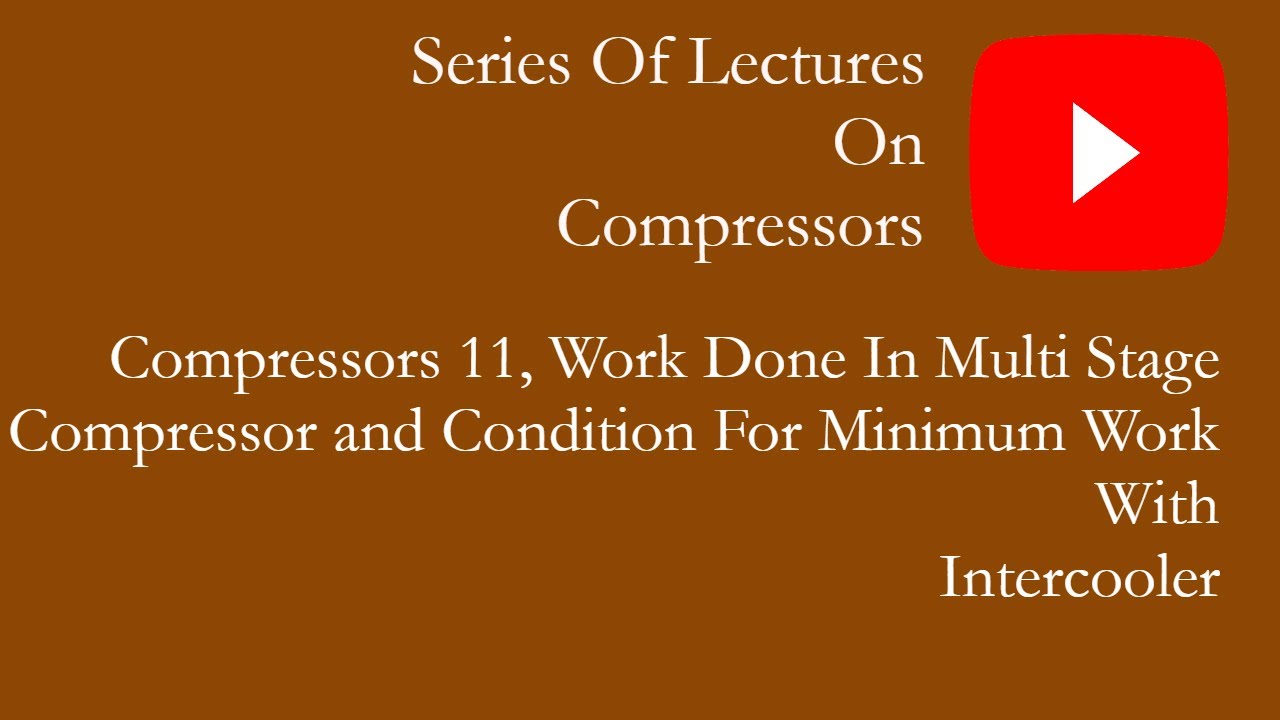 COMPRESSORS 11, WORK DONE IN MULTISTAGE COMPRESSOR WITH INTER COOLER ...