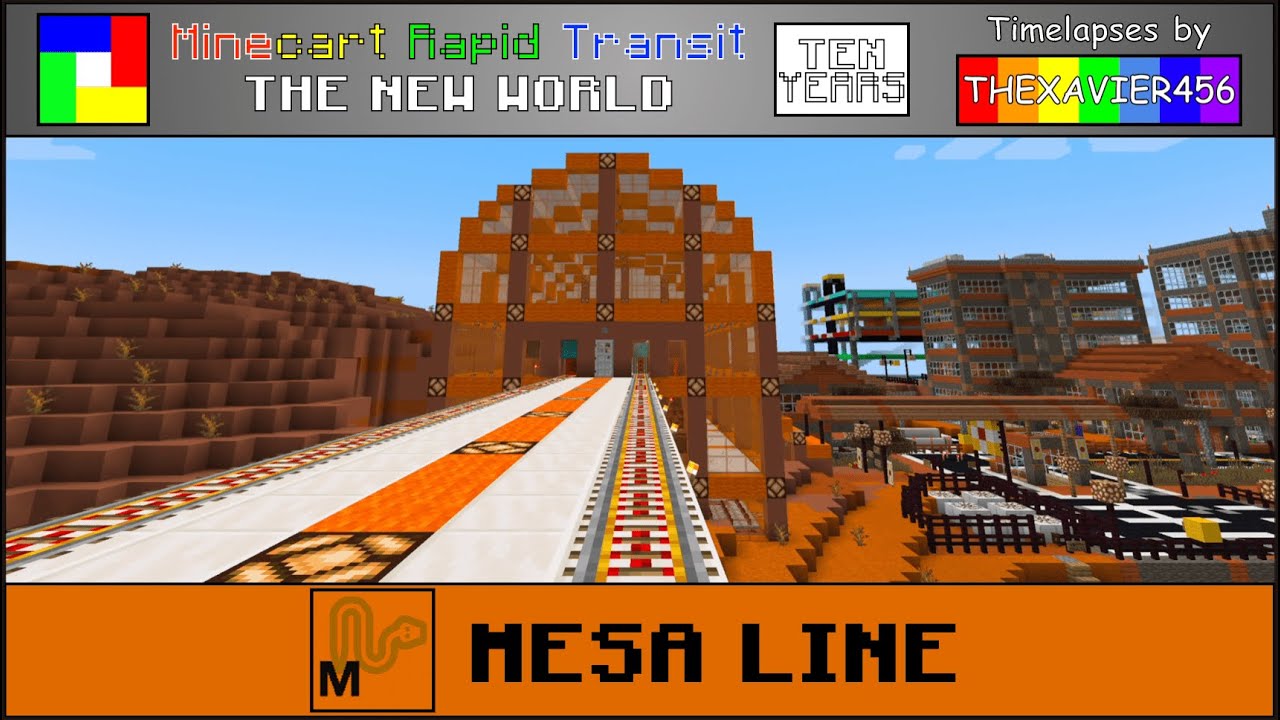 Minecart Rapid Transit New World: 10 Years Later - Mesa Line Timelapse - YouTube