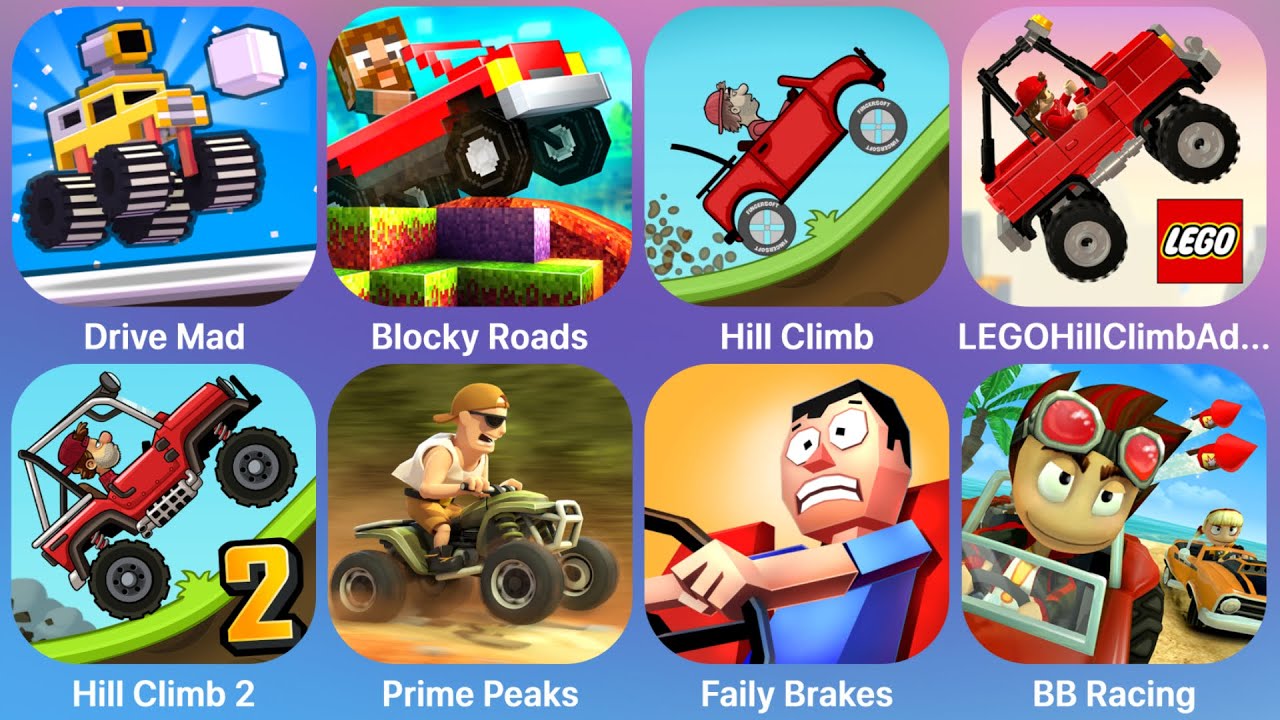 Drive Mad, Blocky Roads, Hill Climb, LEGO Hill Climb, Hill Climb 2 ...