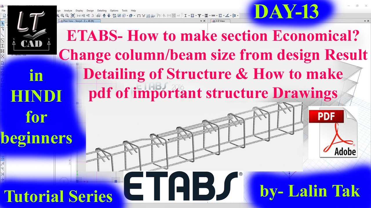 #13| ETABS| Change Column/Beam size from design Results & Export pdf of ...