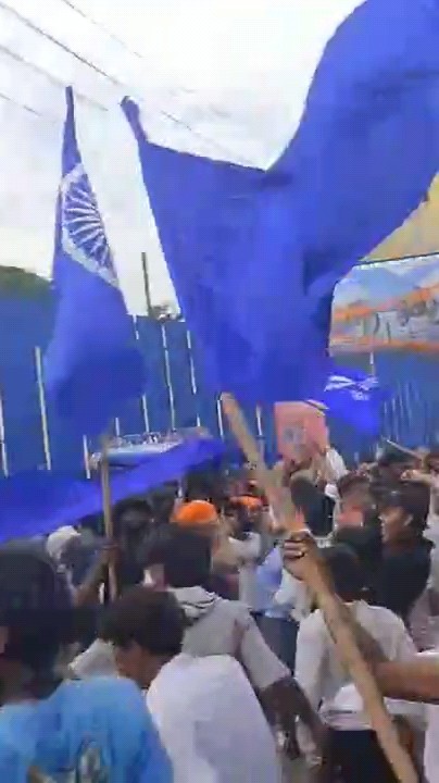 Ambedkar Jai Bhim Bheem flag in Hindu Maha Ganapathi Ganapati Davangere ...