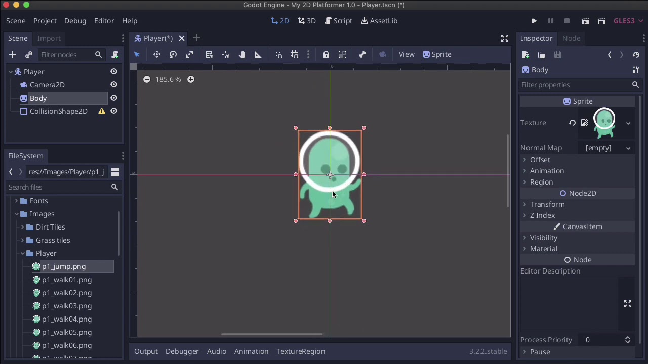 20. Building the player scene in Godot 3.2 - Digital Student Online ...