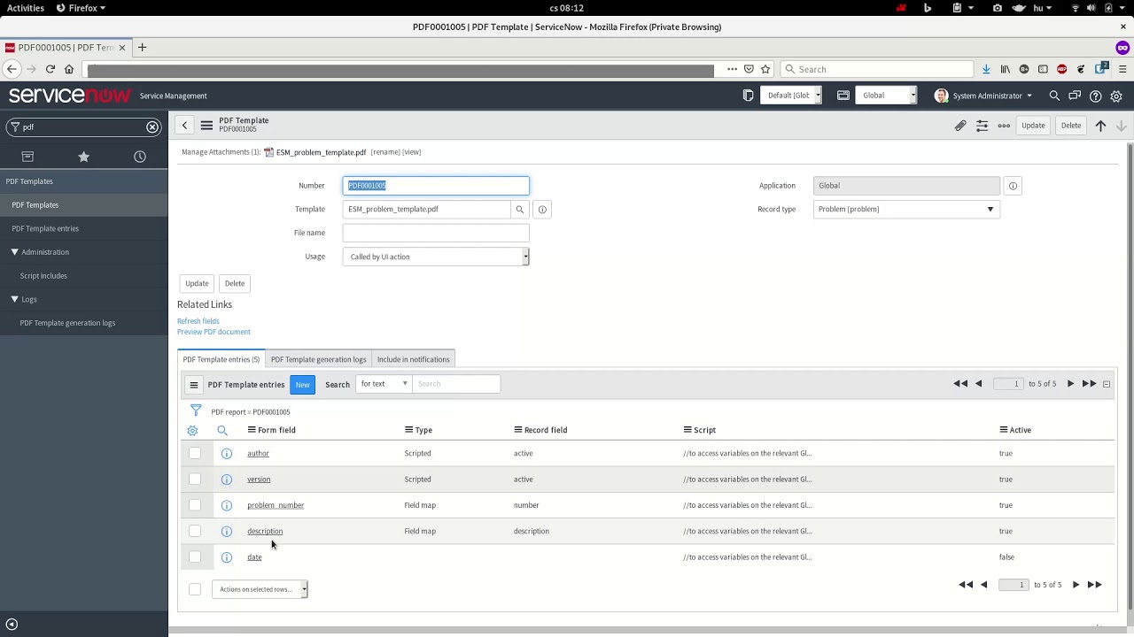 service offering template servicenow