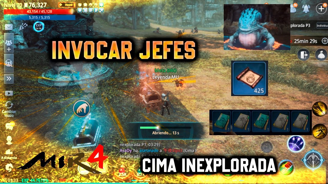 MIR 4 - Guía básica: Invocar jefes en cima inexplorada / + libros ...