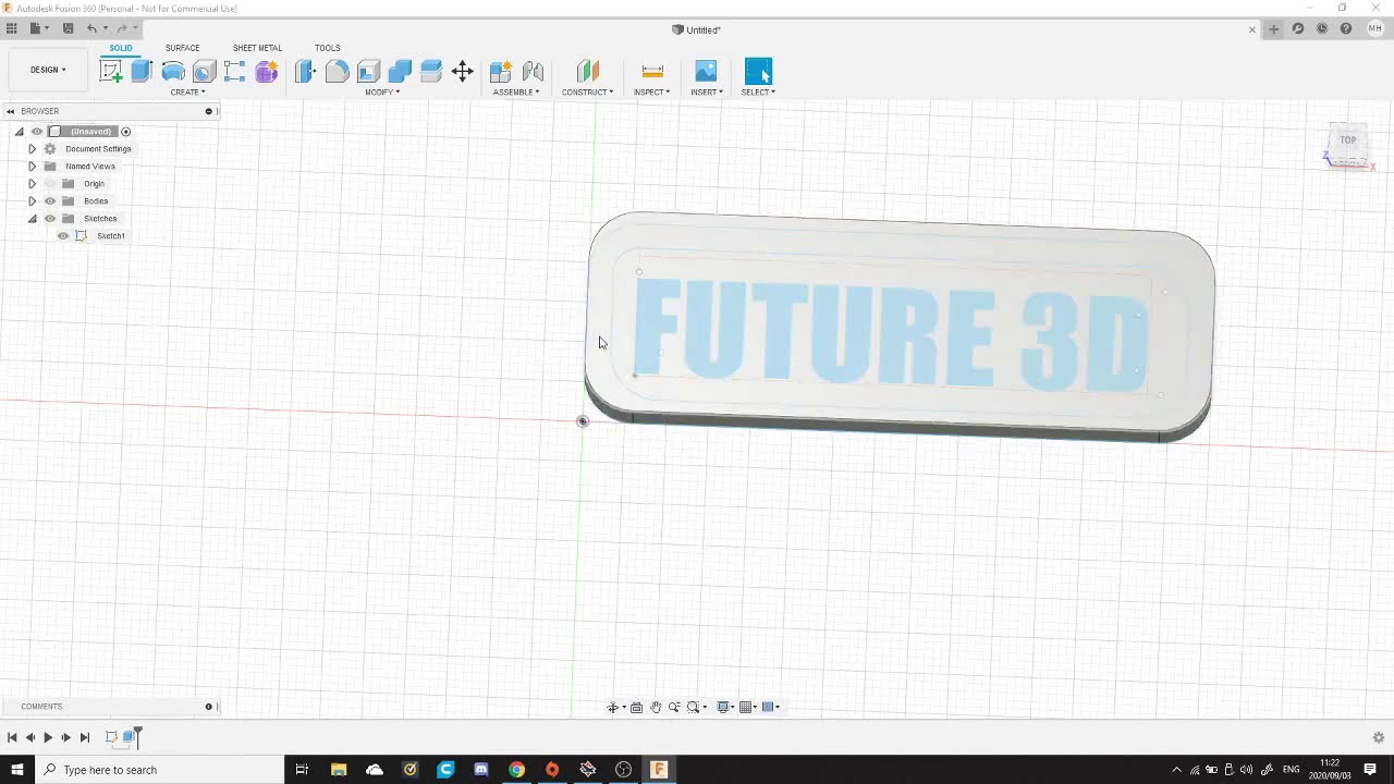How to design a keychain in Fusion 360 - YouTube