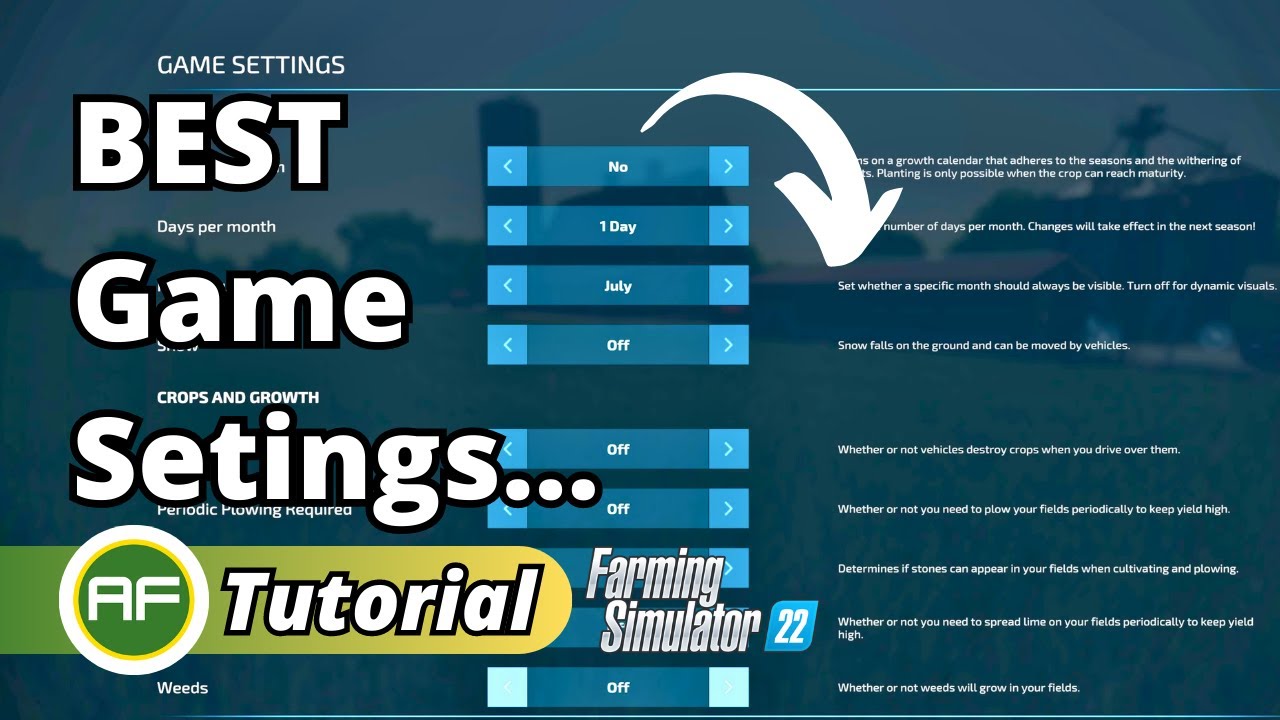 BEST Beginner Settings For New Players For Farming Simulator 22 On PS5 ...