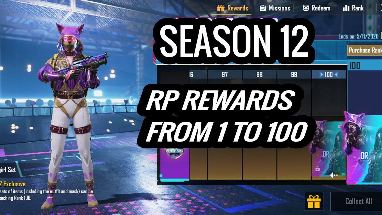 PUBG - SEASON 12 + ALL RP REWARDS FROM 1 TO 100 - YouTube