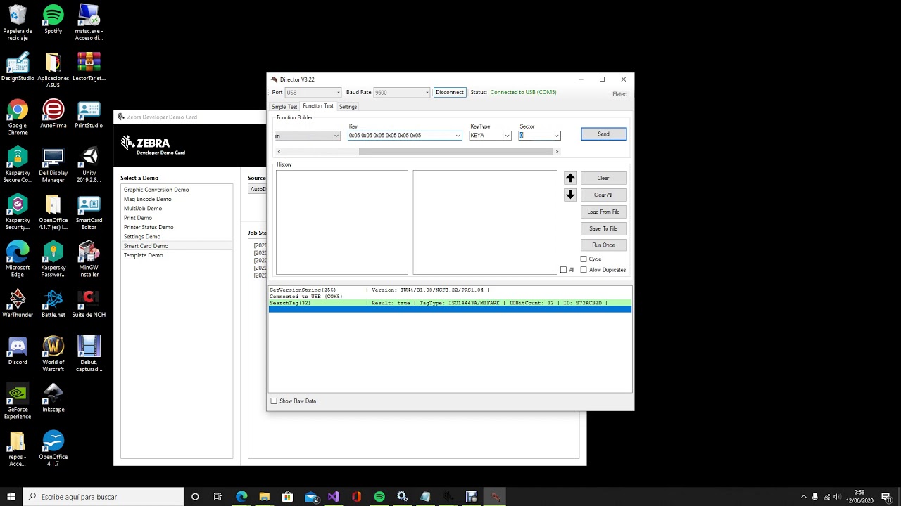 Lectura Escritura SmartCard Mifare 1K Zebra ZC350 - YouTube