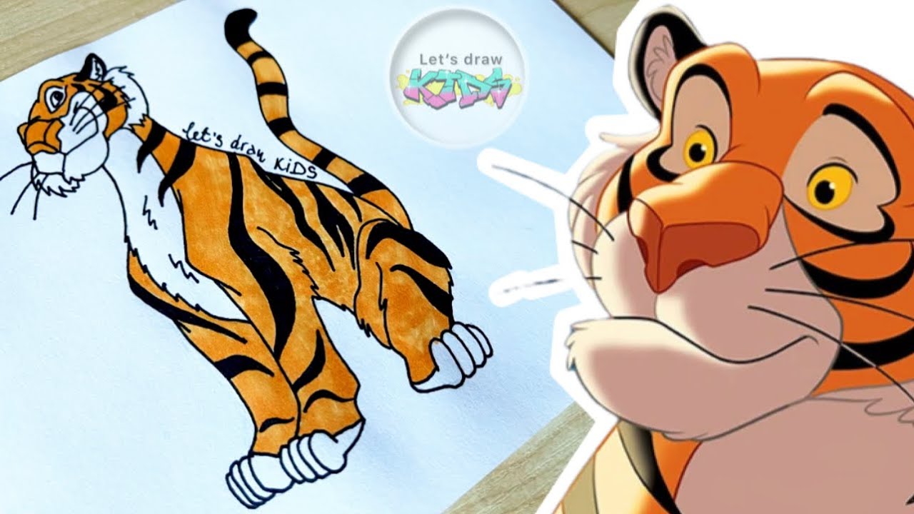 Tiger drawing / RAJAH from Alladin - YouTube