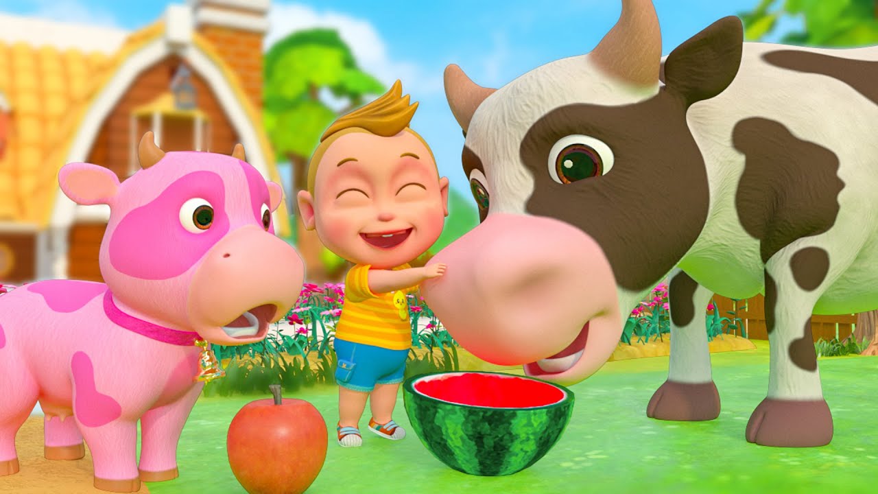 Farmer In The Dell - Animal Song and for Kids - Dairy Cow Cartoon ...