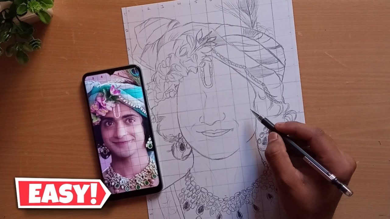 How to Draw Krishna Easy //how to Draw Krishna drawing easy step ...