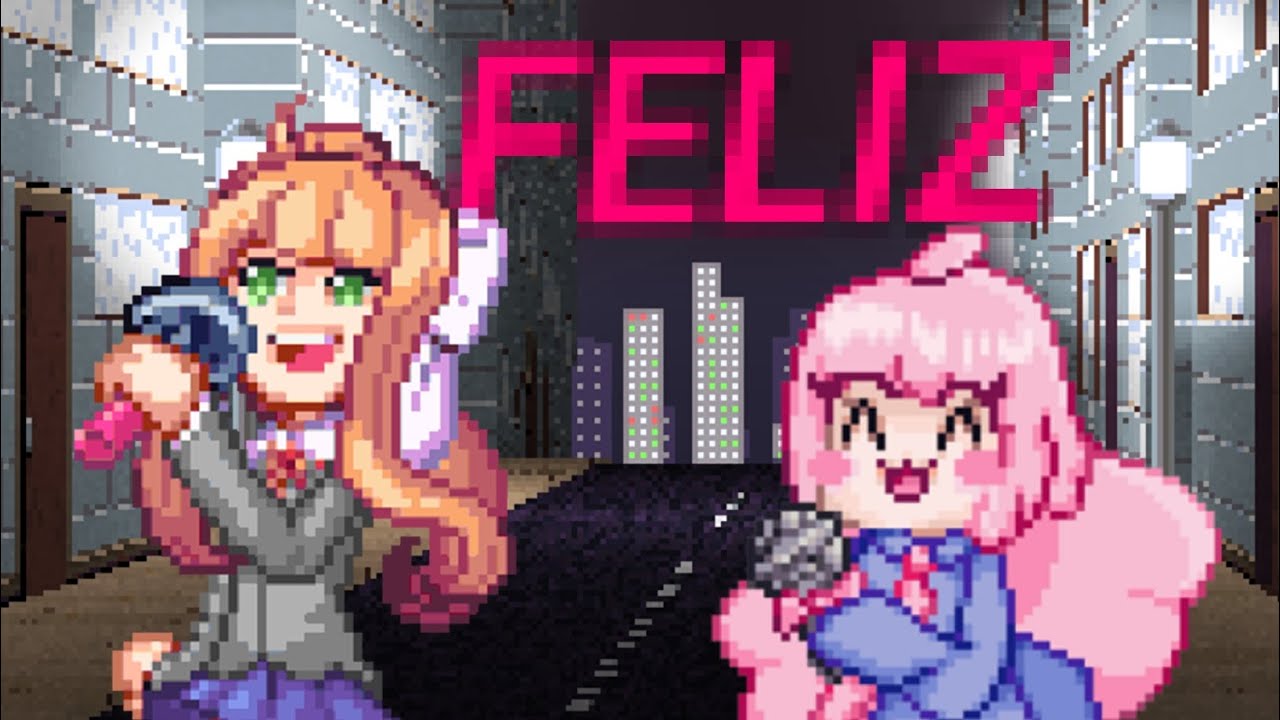 FNF - Feliz but Monika and Cloud sing it (fnf my cover) - YouTube