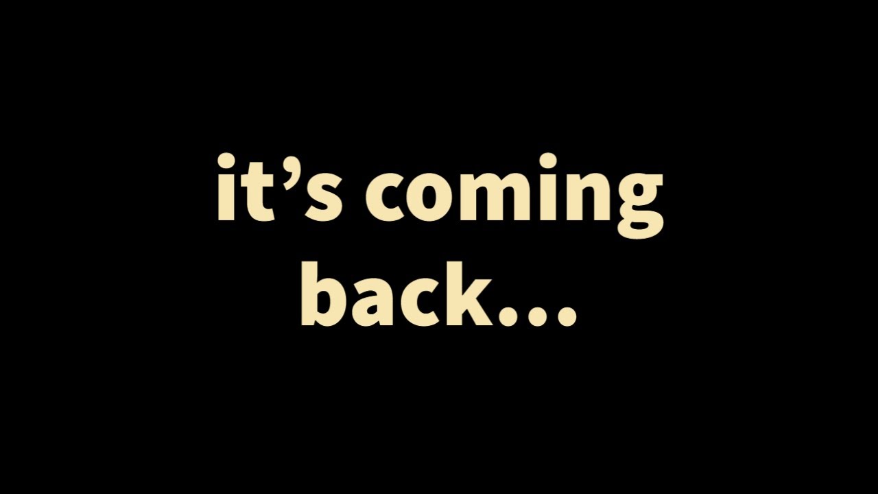 it's coming back... | Official Trailer - YouTube