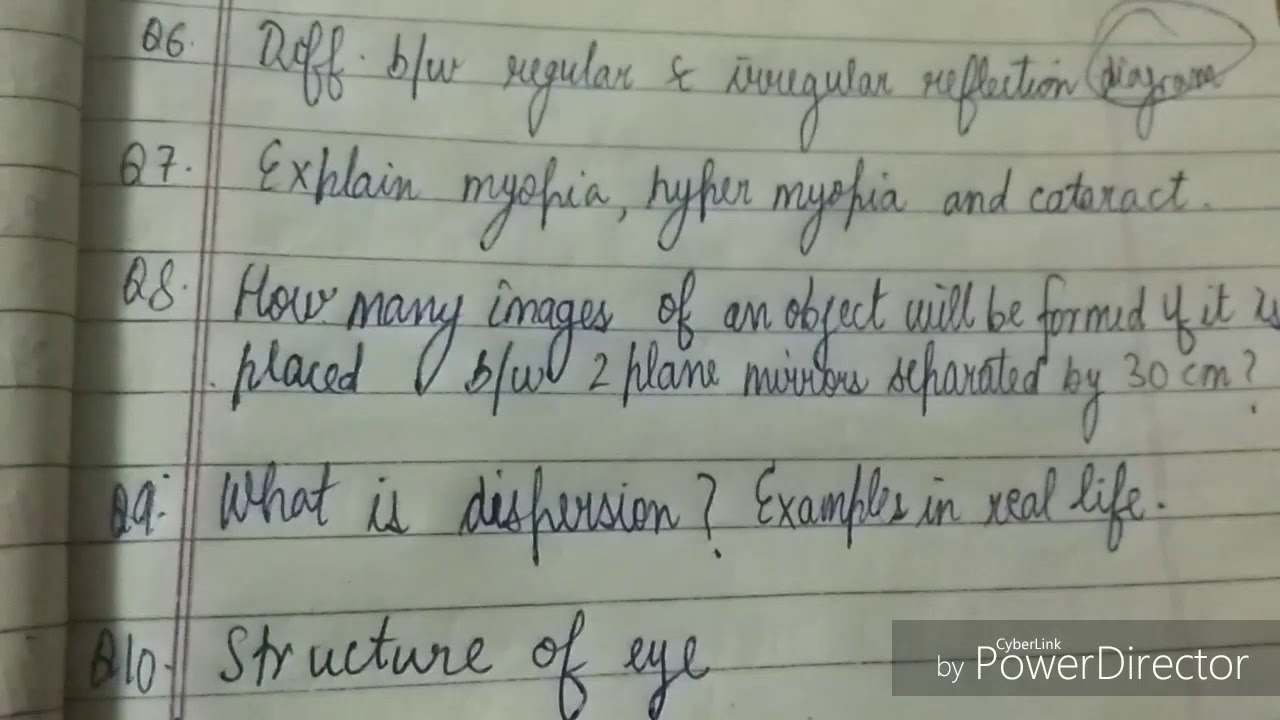 Important questions of light class 8 science - YouTube