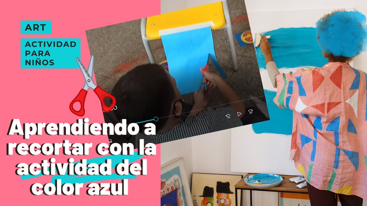 ️ ACTIVIDAD para APRENDER a RECORTAR / ⛈️ ACTIVIDAD del COLOR AZUL para ...