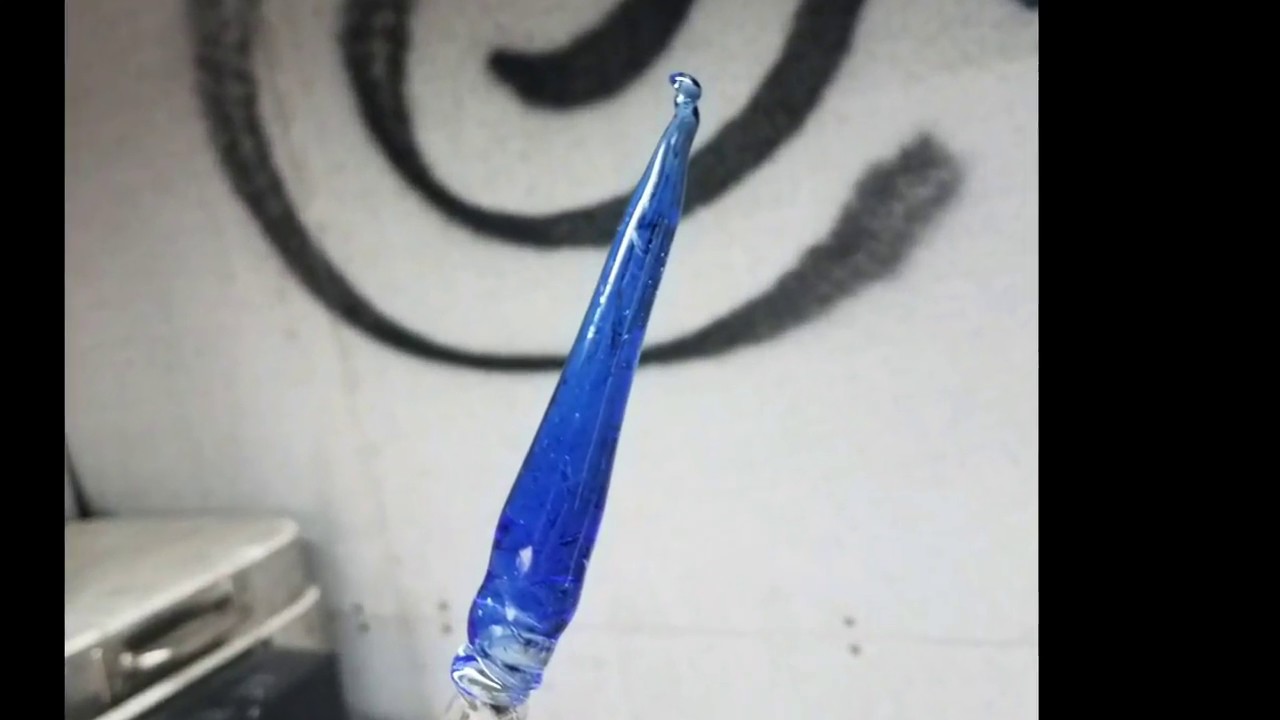 Making cobalt blue borosilicate glass from oxide - YouTube