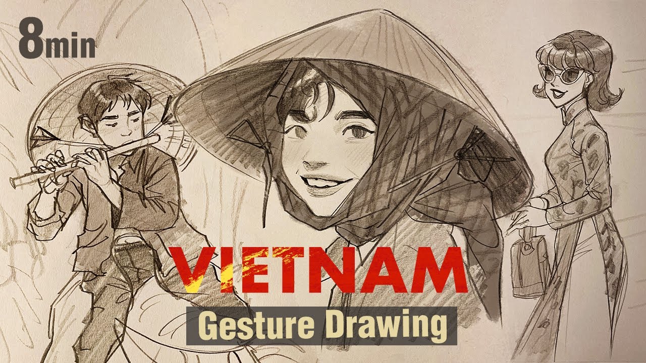 Gesture Drawing #24 - Vietnam (Sketch with me) - YouTube