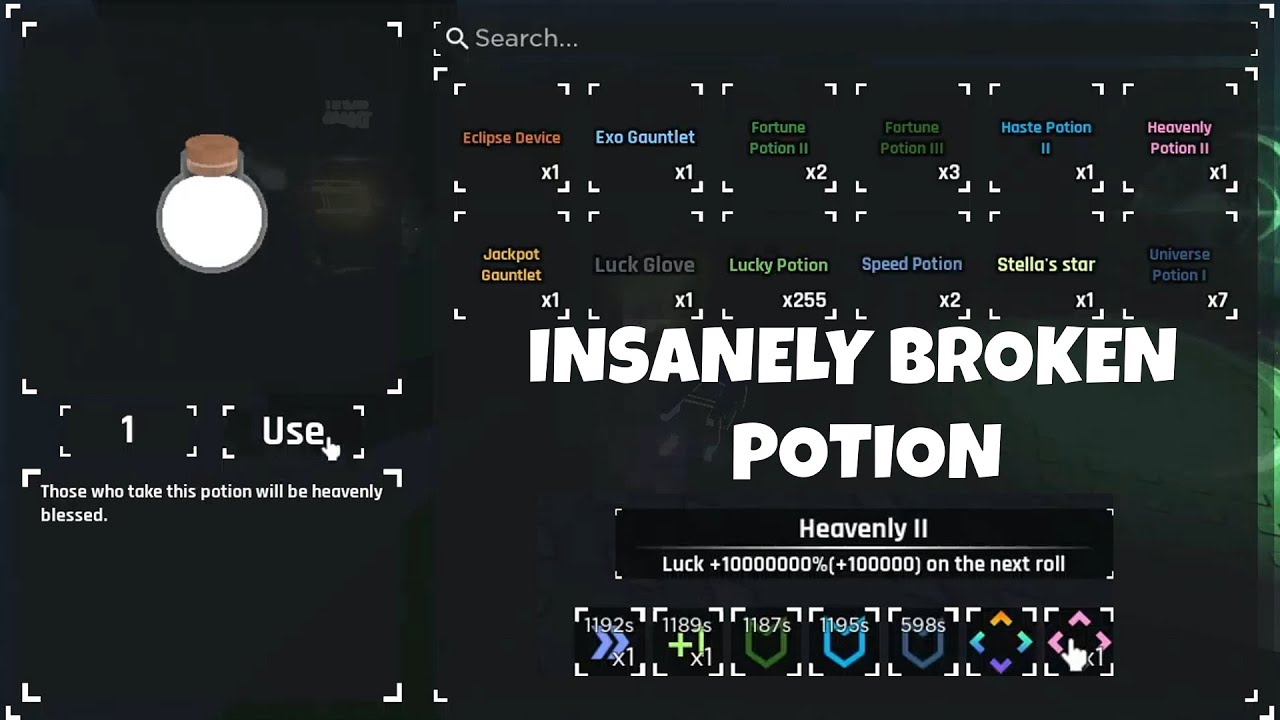 Using Heavenly Potion 2 after it got buffed in Roblox Sol's Rng - YouTube